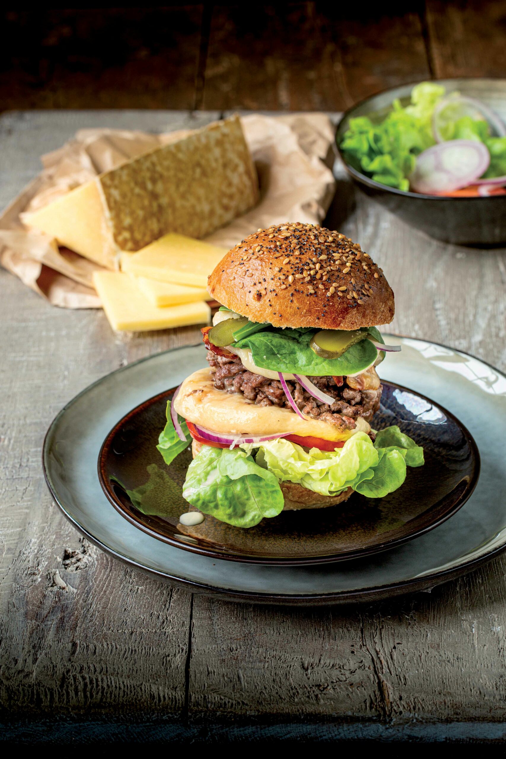 Hamburger cantalou - Association des fromages AOP d'Auvergne